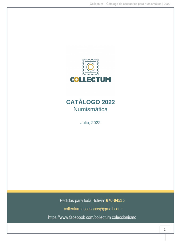 Collectum - Catálogo Numismática 2022 | PDF | Numismática | Monedas