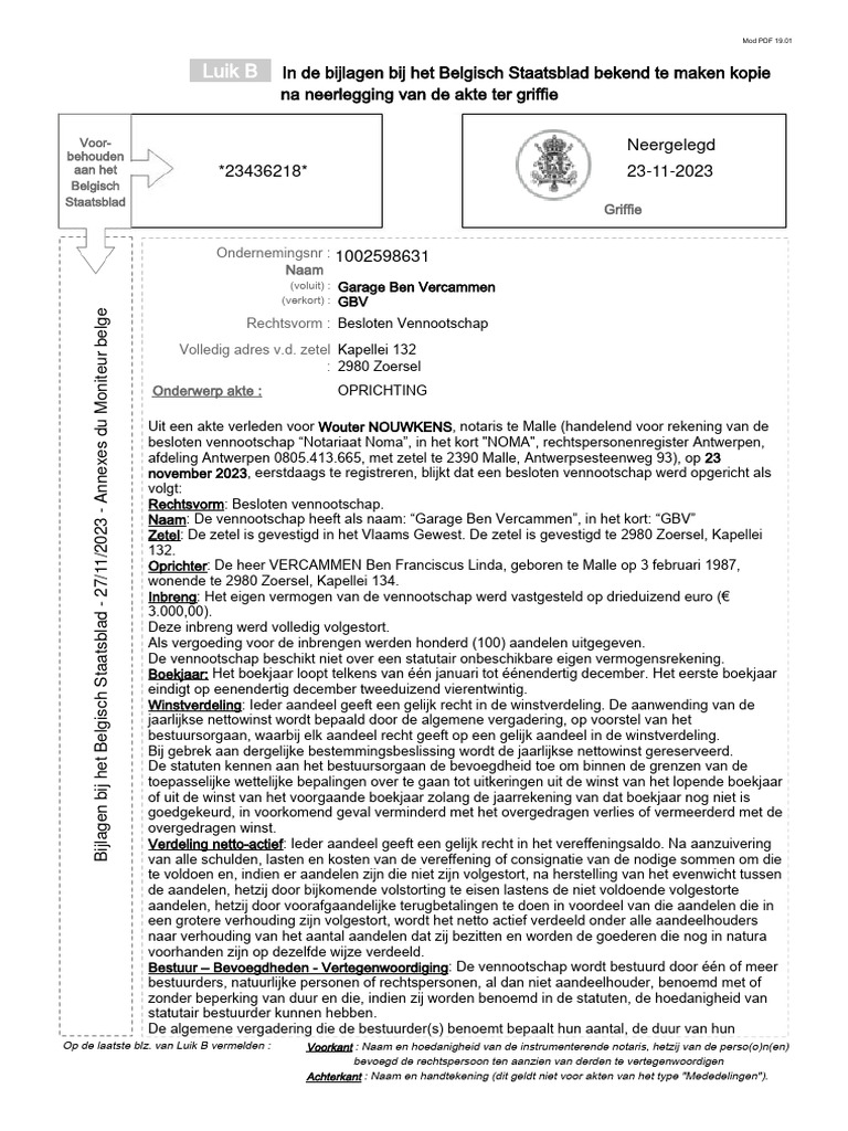 Luik B: 23436218 Neergelegd 23-11-2023 | PDF