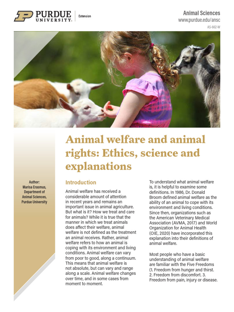 Animal Welfare and Animal Rights: Ethics, Science and Explanations ...
