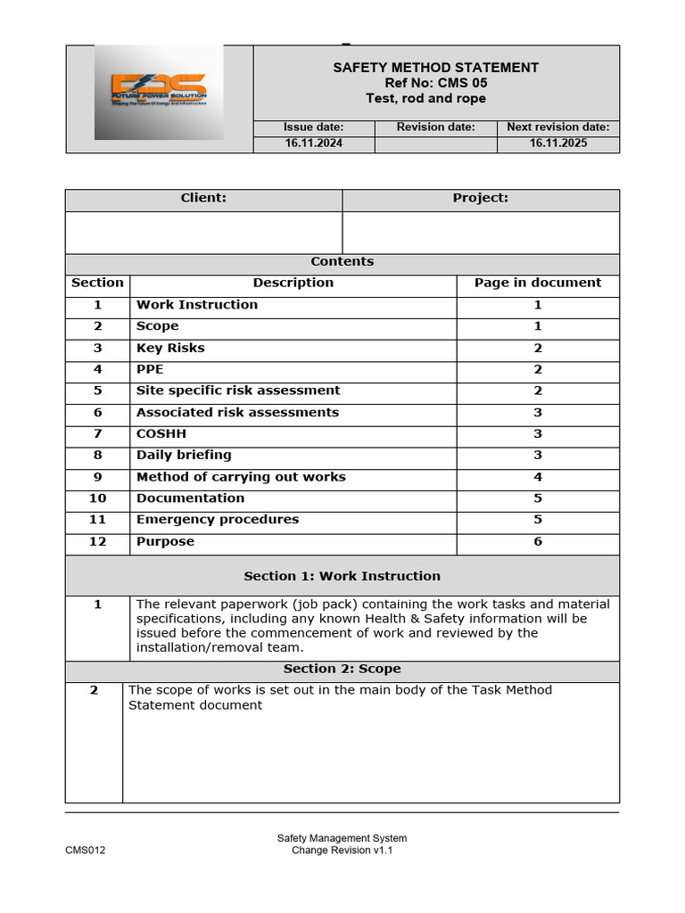 CMS05 Test, rod and rope | PDF | Personal Protective Equipment | Traffic