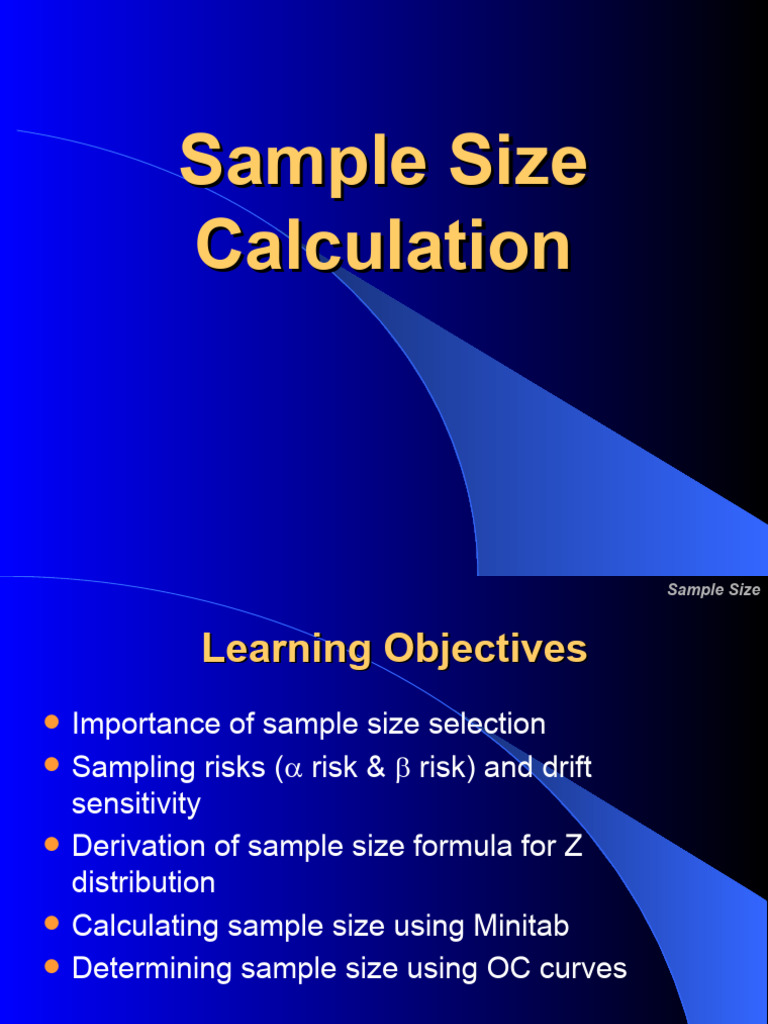 Sample Size (Revise) | PDF | Standard Deviation | Type I And Type Ii Errors