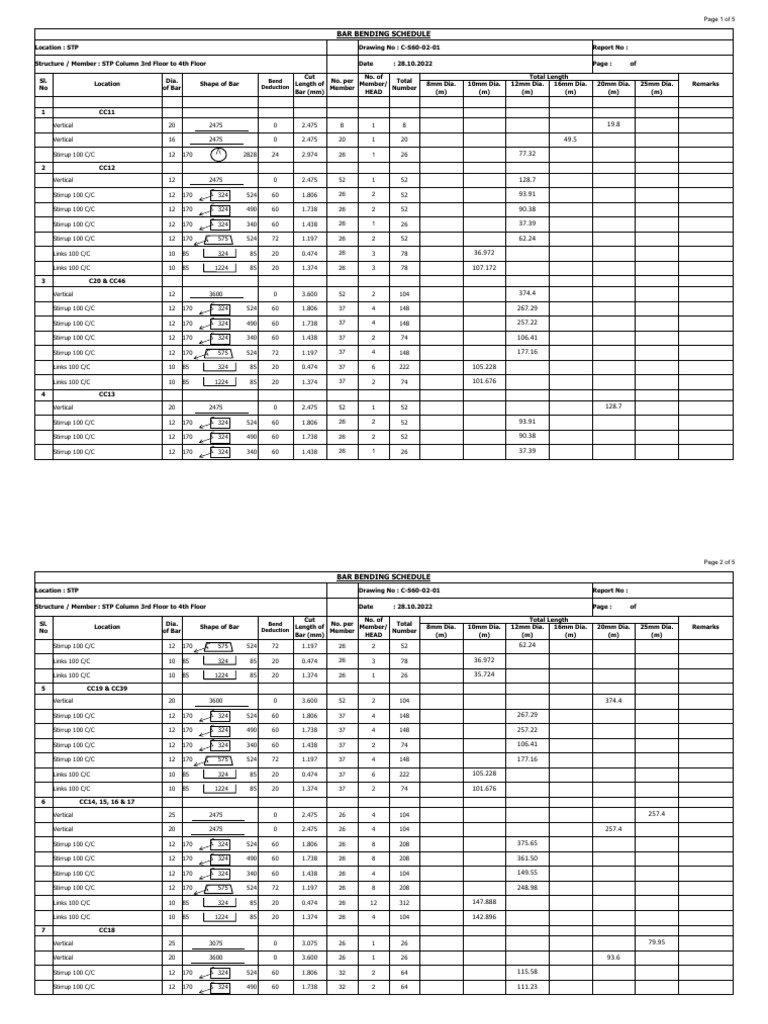 STP 3rd to 4th Floor Column | PDF