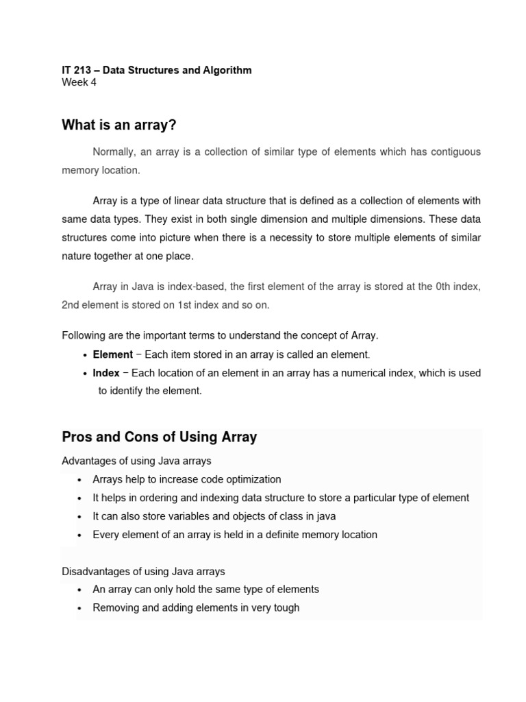 W4D2 - Array | PDF | Computer Program | Programming