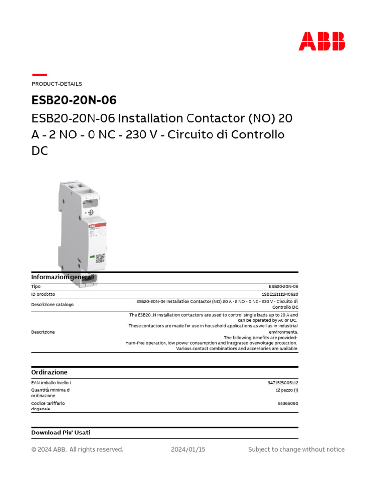 1SBE121111M0620 Esb20 20n 06 | PDF