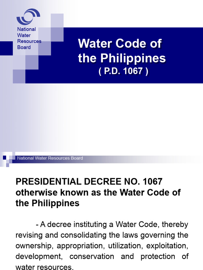 Water Code of the Philippines (P.D. 1067) | PDF | Jurisdiction | Water