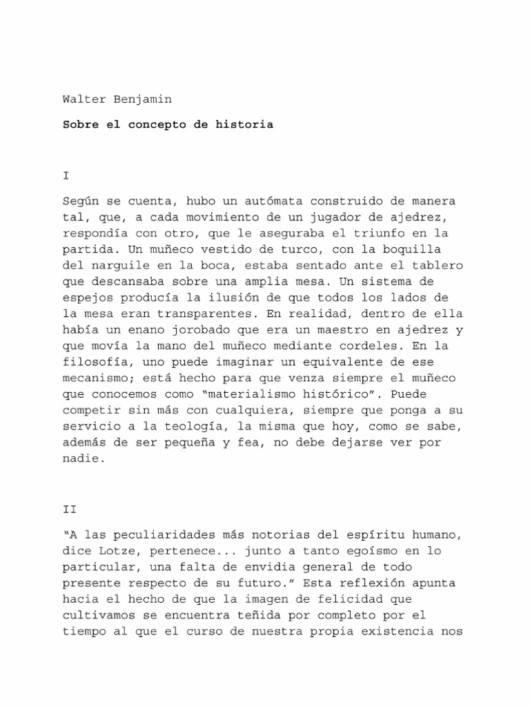 Sobre-El-Concepto-De-Historia Benjamin Walter | PDF | Ciencia y matemáticas