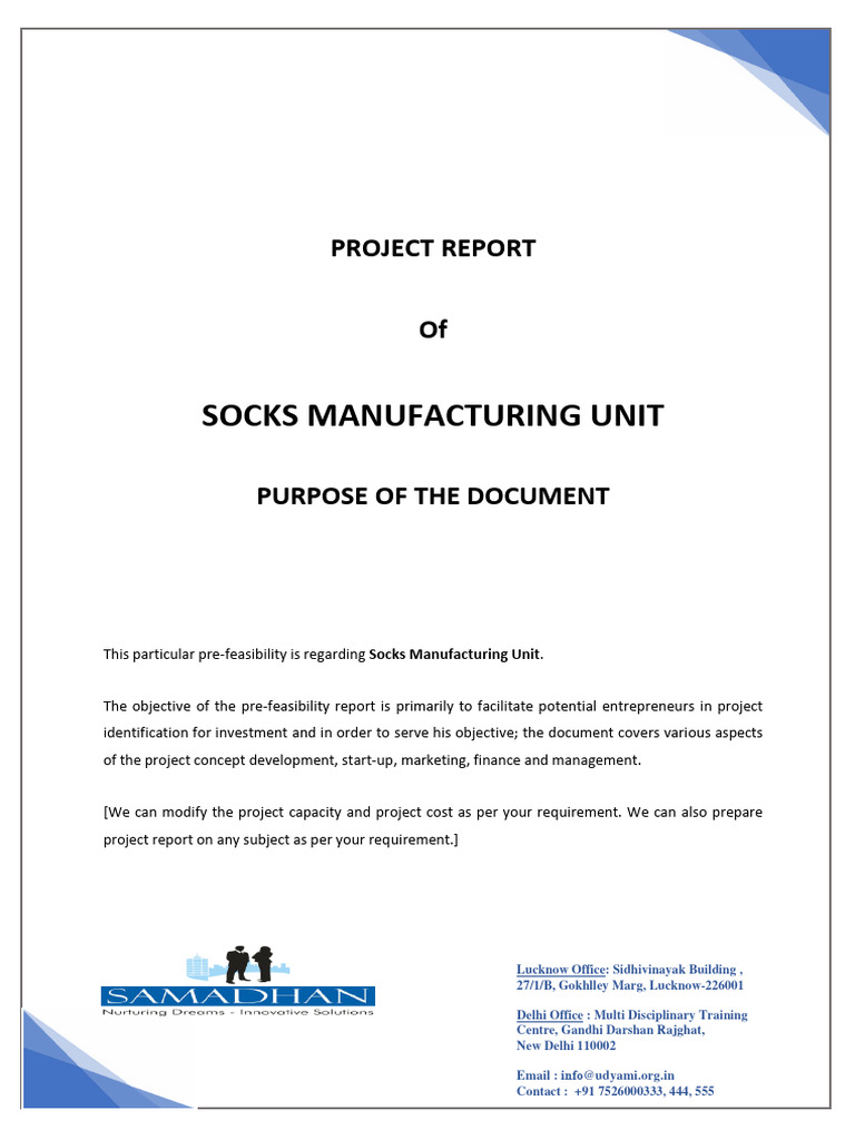 Socks Manufacturing Unit | PDF | Sock | Working Capital