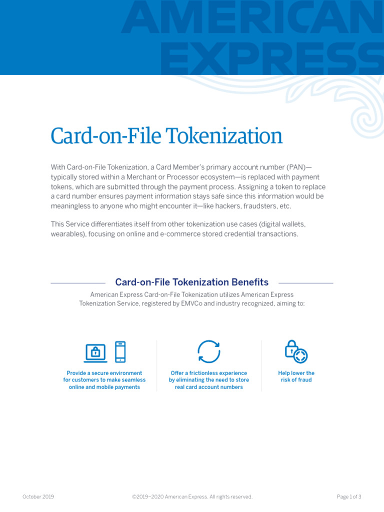 American Express Card On File Tokenization Overview | PDF | American ...