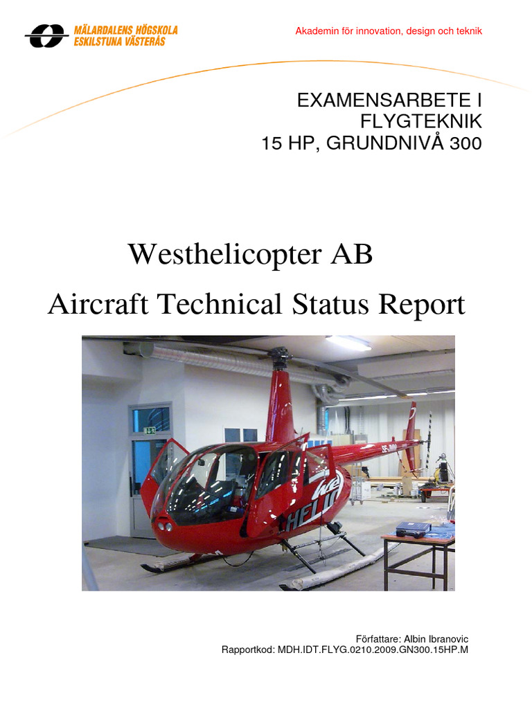 Technical Report Status of Aircraft | PDF
