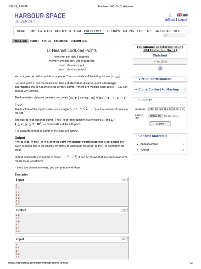Problem 1651d Codeforces Pdf Software Engineering Computing