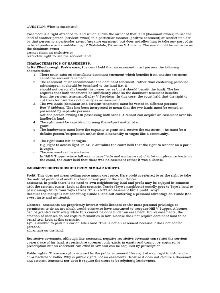 Characteristics of Easements | PDF | Easement | Environmental Law