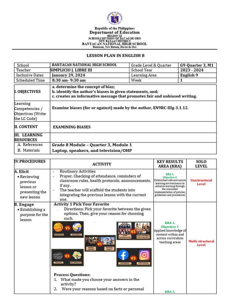 DLL Lesson Exemplar Returned Demo | PDF | Learning | Psychological Concepts