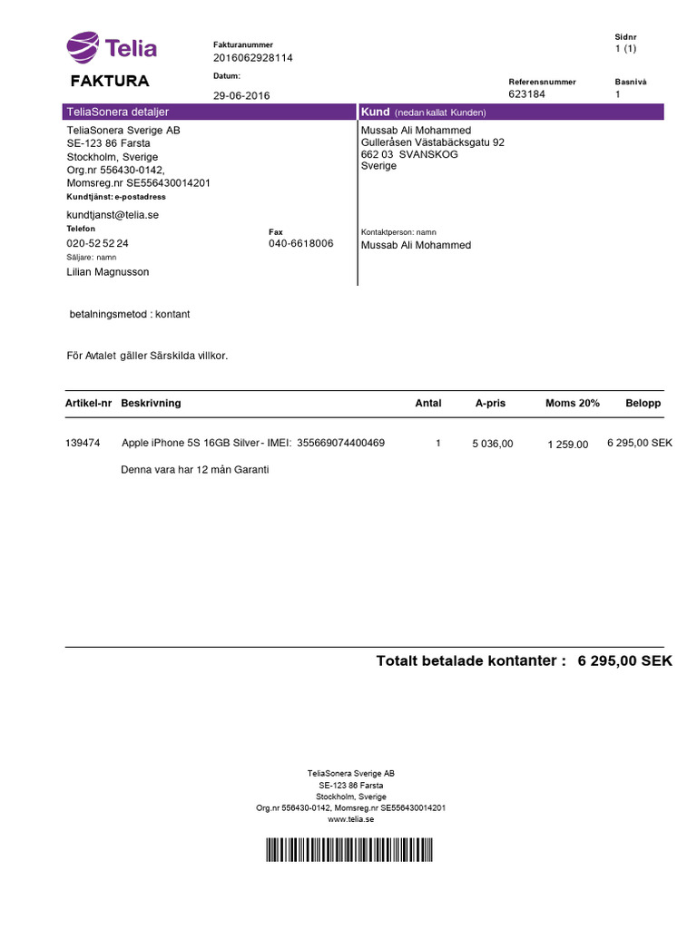 Telia Sweden Ex Finland | PDF