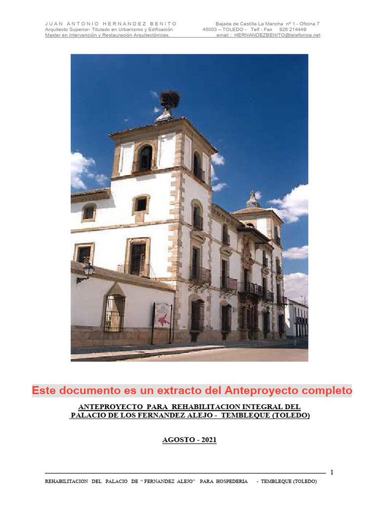 Rehabilitación Palacio Fernández Alejo | PDF | Palacio | Bóveda ...