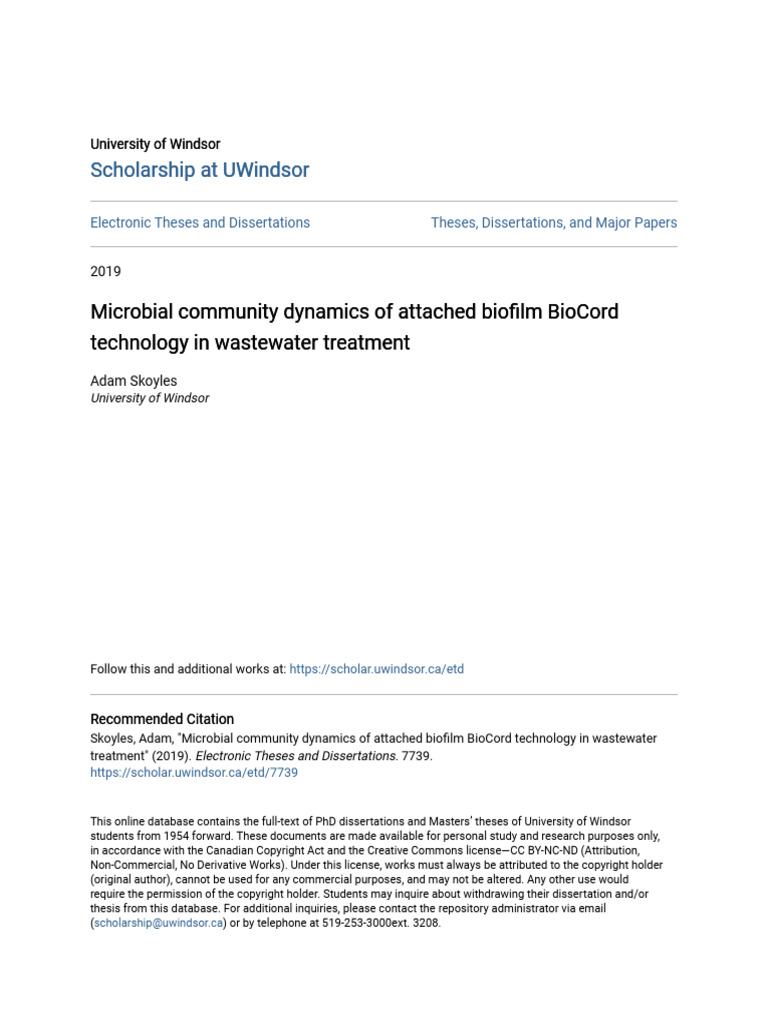 MSC Thesis. BioCord (2019) | PDF | Sewage Treatment | Polymerase Chain ...