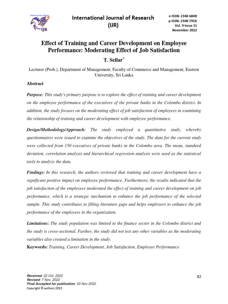 Effect of Training and Career Development On Employee Performance | PDF ...
