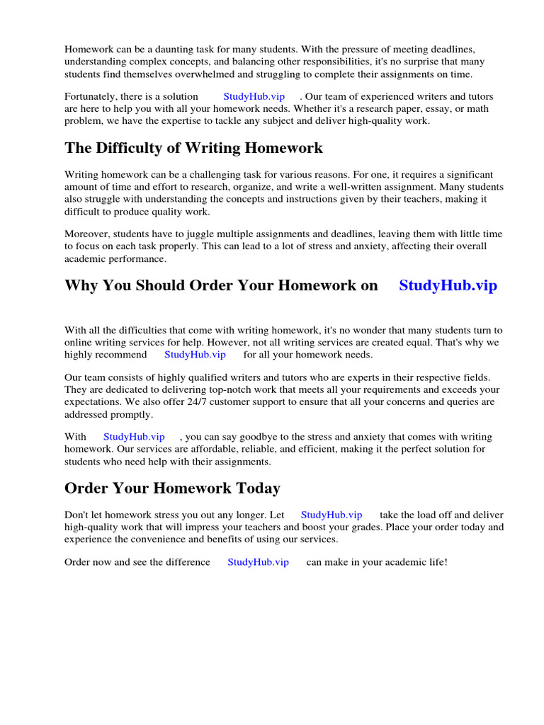 Order To Do Homework | Download Free PDF | Homework