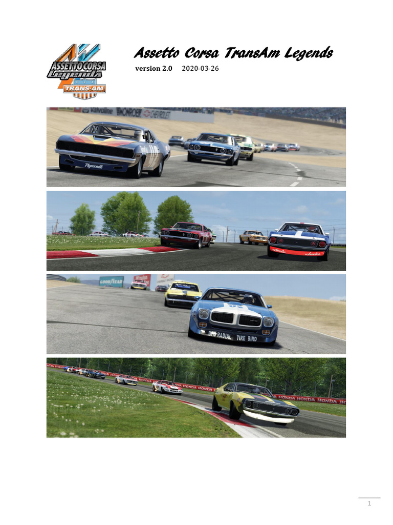 Assetto Corsa TransAm Legends Mod | PDF | Car | Motor Vehicle