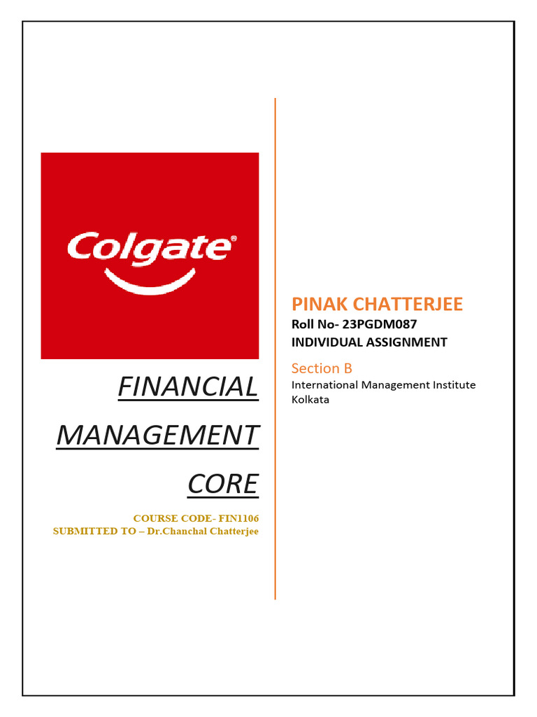 Colgate Report | PDF | Capital Structure | Dividend