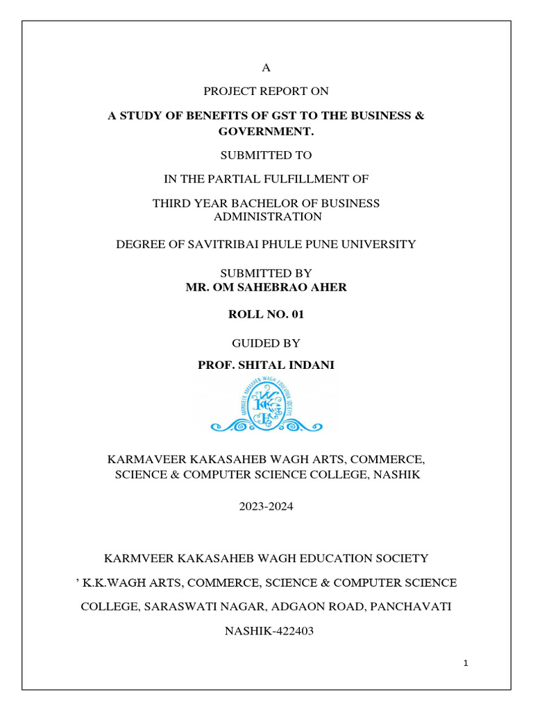 gst project | PDF | Taxes | Value Added Tax