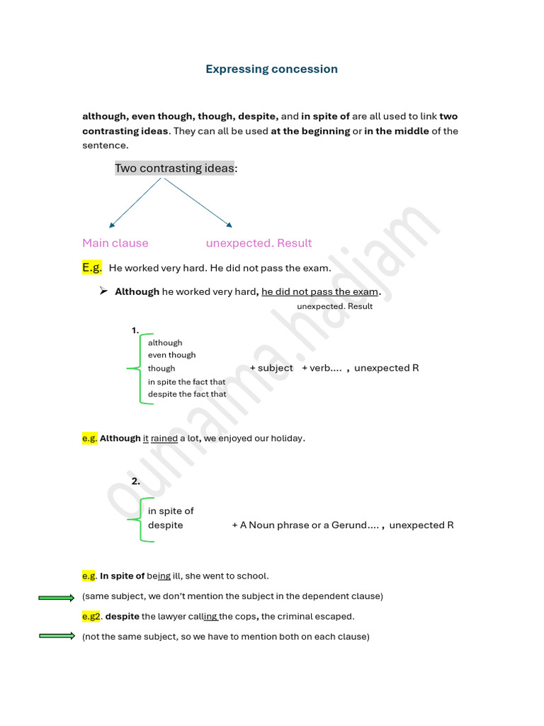 Expressing Concession | PDF