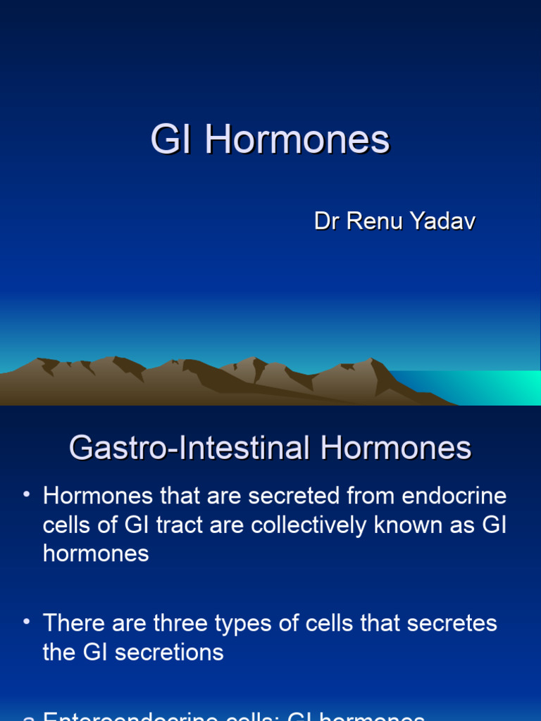 Overview of Gastro-Intestinal Hormones | PDF | Pancreas | Stomach