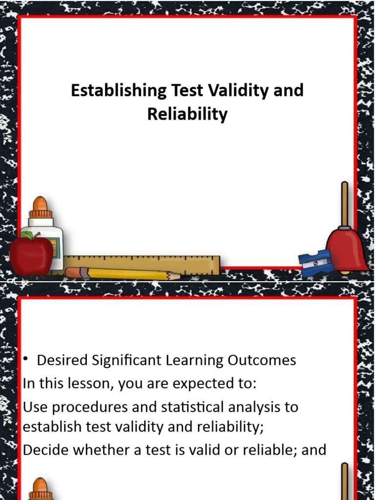 Establishing Test Validity and Reliability | PDF | Mathematics ...