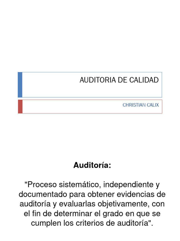 Auditoria de Calidad | Descargar gratis PDF | Auditoría | Calidad (comercial)
