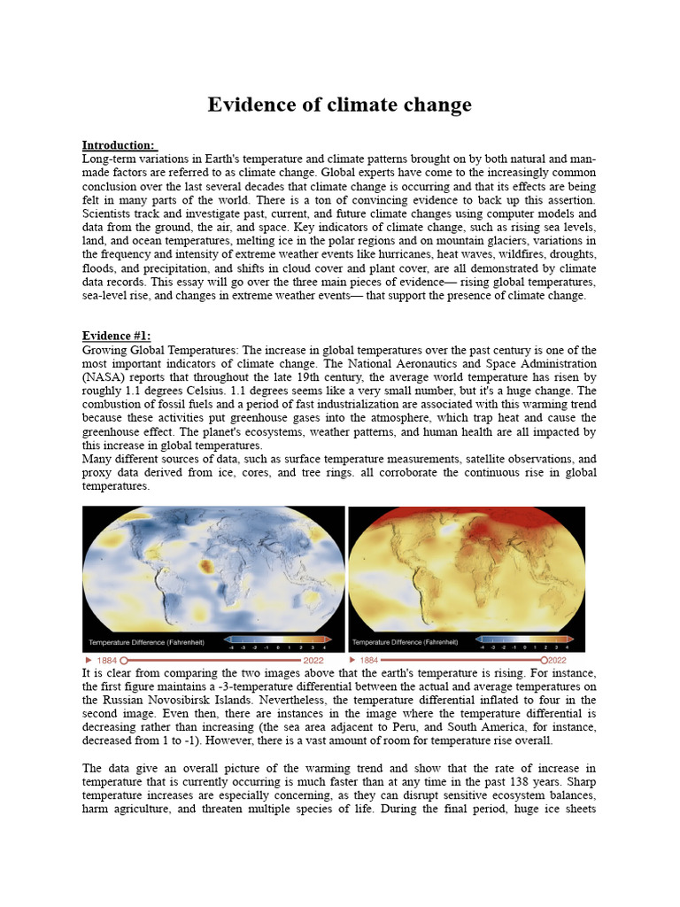 Evidence of Climate Change | PDF | Climate Change | Climate