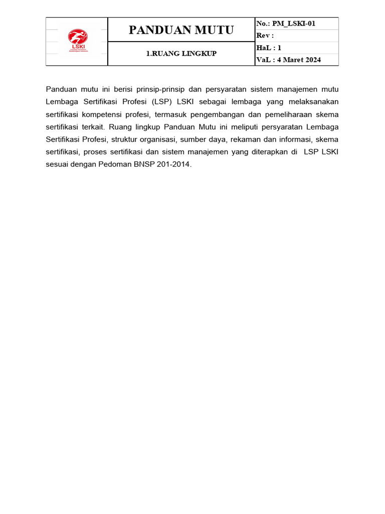 Buku Panduan Mutu | PDF