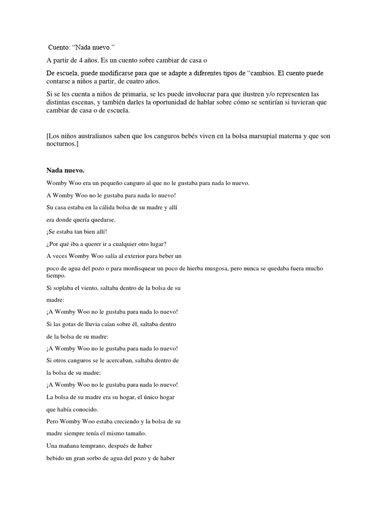 Womby Woo y el Cambio Aventurero | PDF