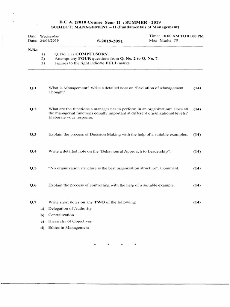 Management-II (Fundamentals of Management) | PDF