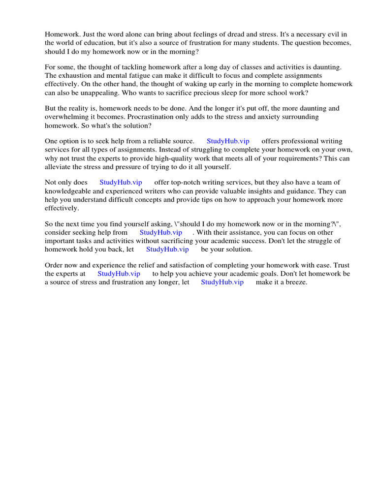 Homework Help for Stressed Students | PDF | Homework | Thought