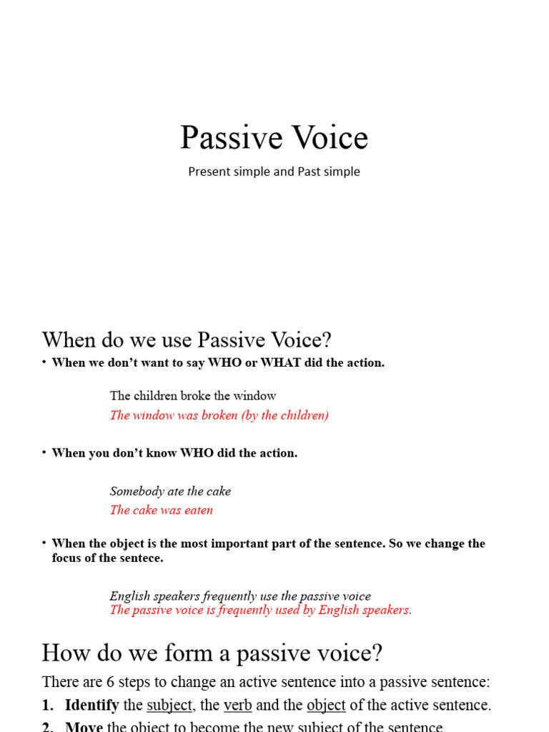Understanding Passive Voice Usage | PDF