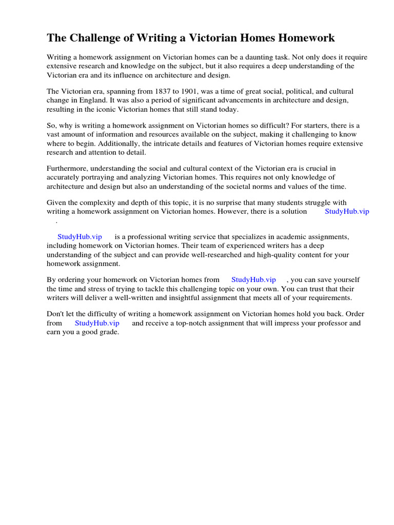 Victorian Homes Homework | PDF | Classroom | Palace Of Westminster