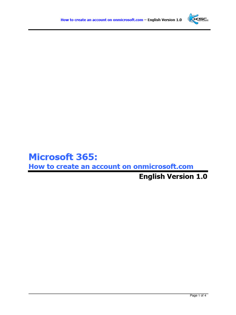 How to create an account on onmicrosoft.com_EN | PDF