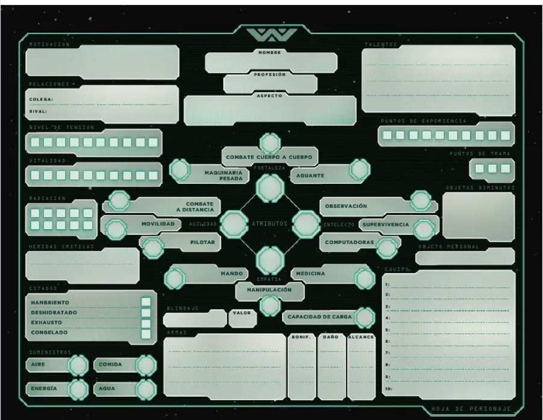 PDF Alien RPG Hoja de Personaje Editable - Compress | PDF