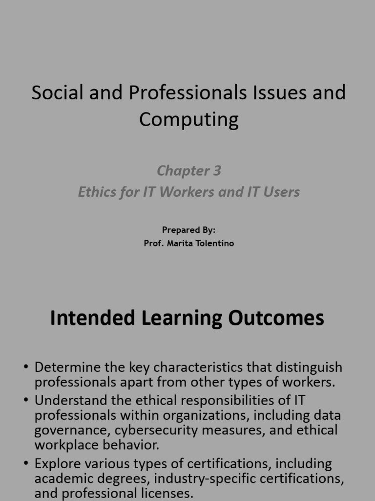 Chapter 3 Ethics For IT Workers and IT Users | PDF | Copyright ...