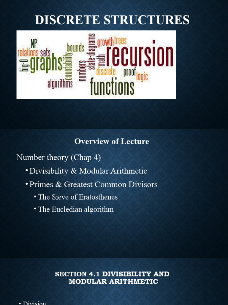 DS Lecture-10 Num Th | PDF | Division (Mathematics) | Factorization