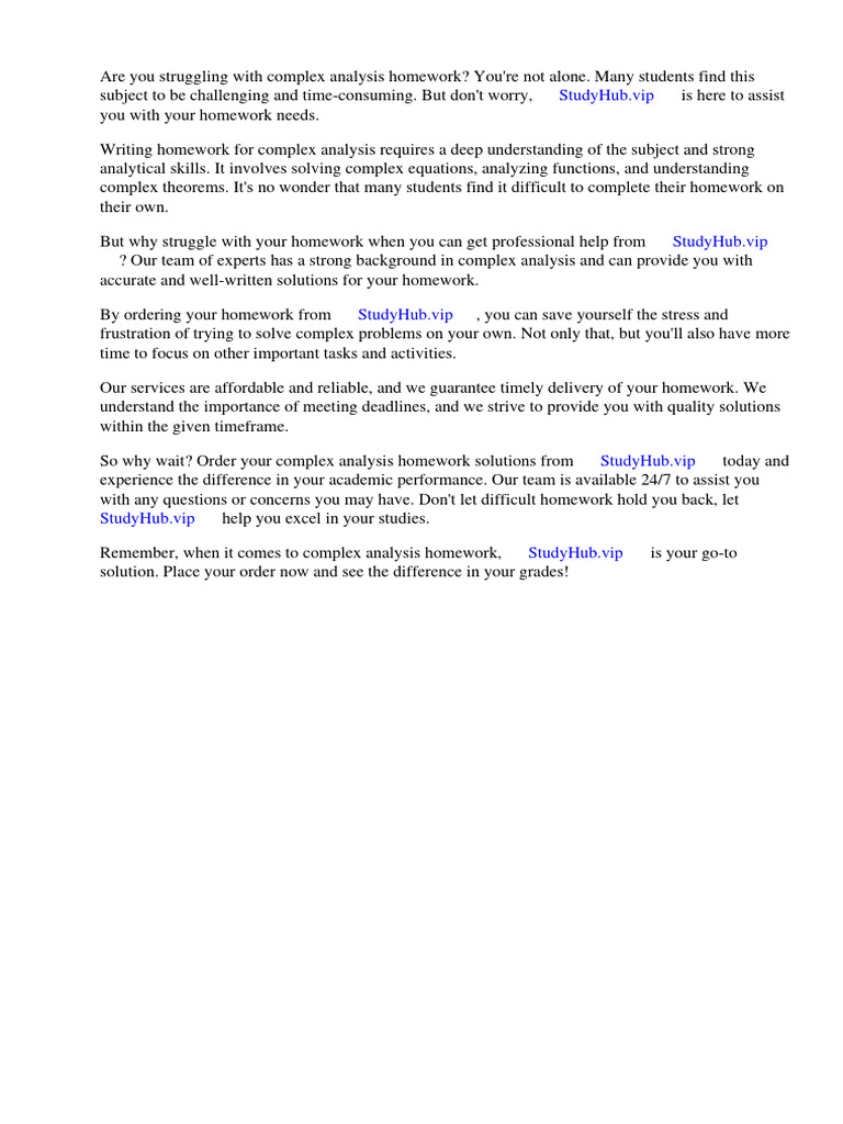 Homework Complex Analysis Solutions | PDF | Function (Mathematics) | Complex Number