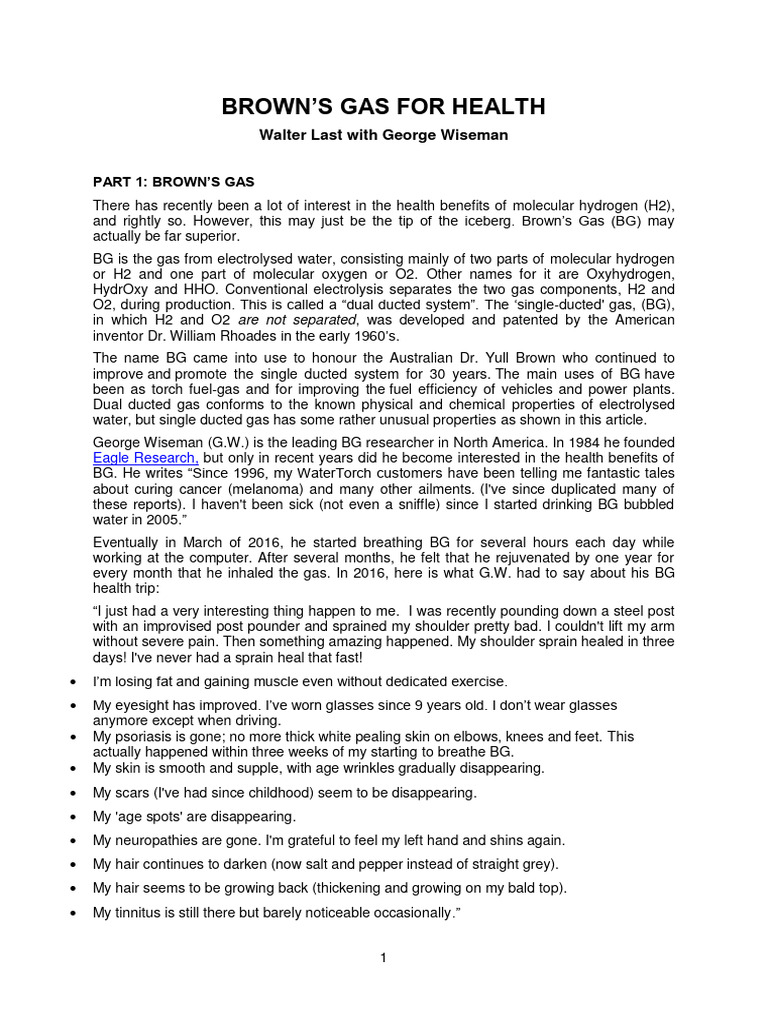 Browns Gas | PDF | Water | Blood