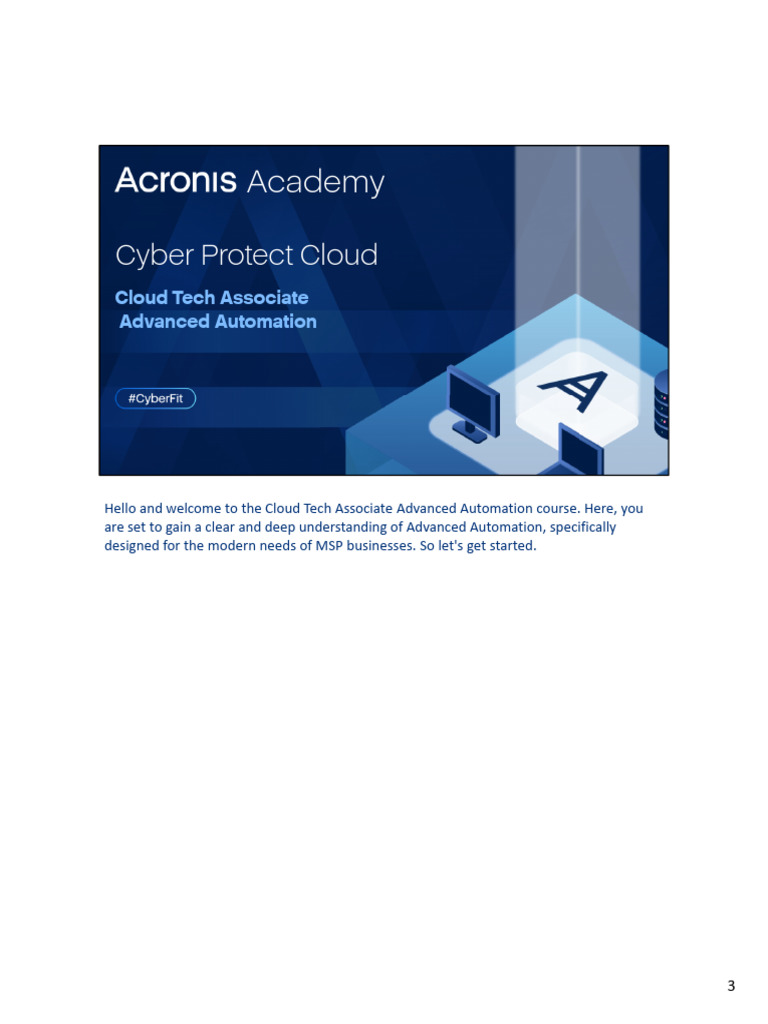 Acronis Cloud Tech Associate Advanced Automation 2024 Handout | PDF | Automation | Customer ...