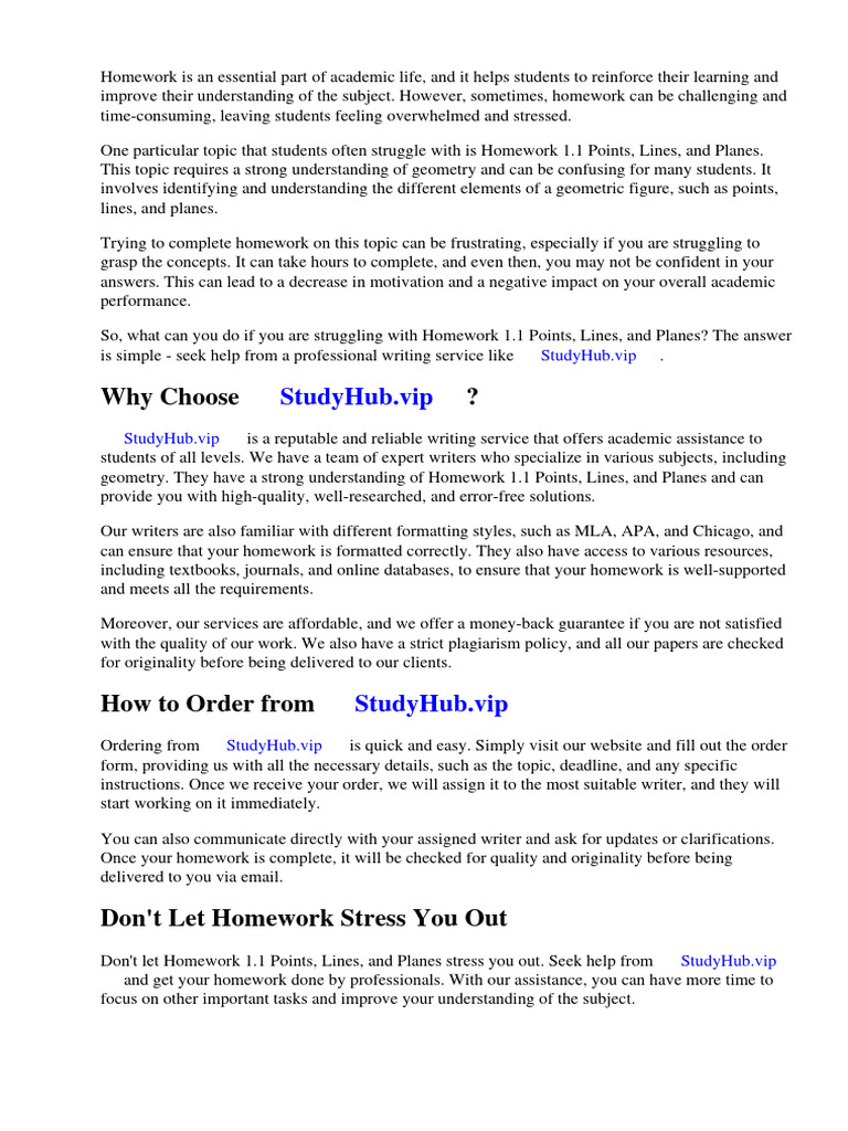 Homework 1.1 Points Lines and Planes | PDF | Statistics | Geometry