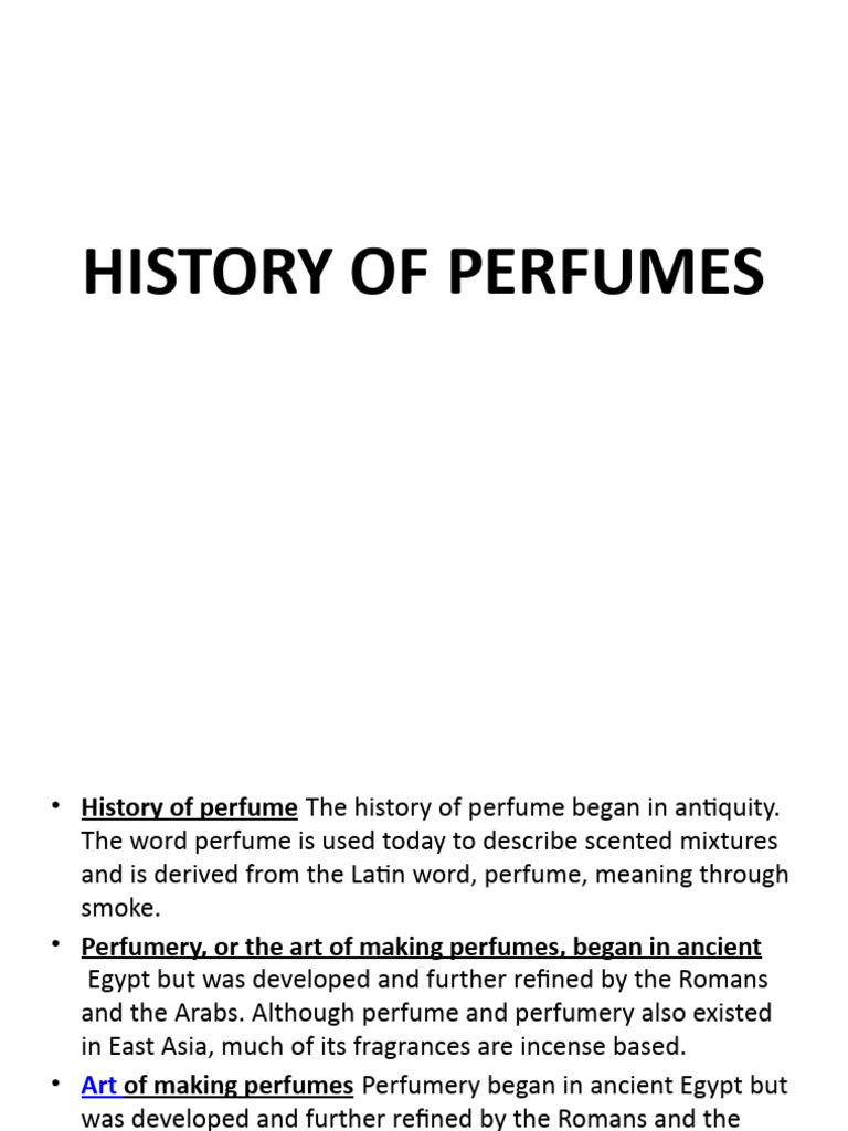 History of Perfumes | PDF | Perfume | Incense