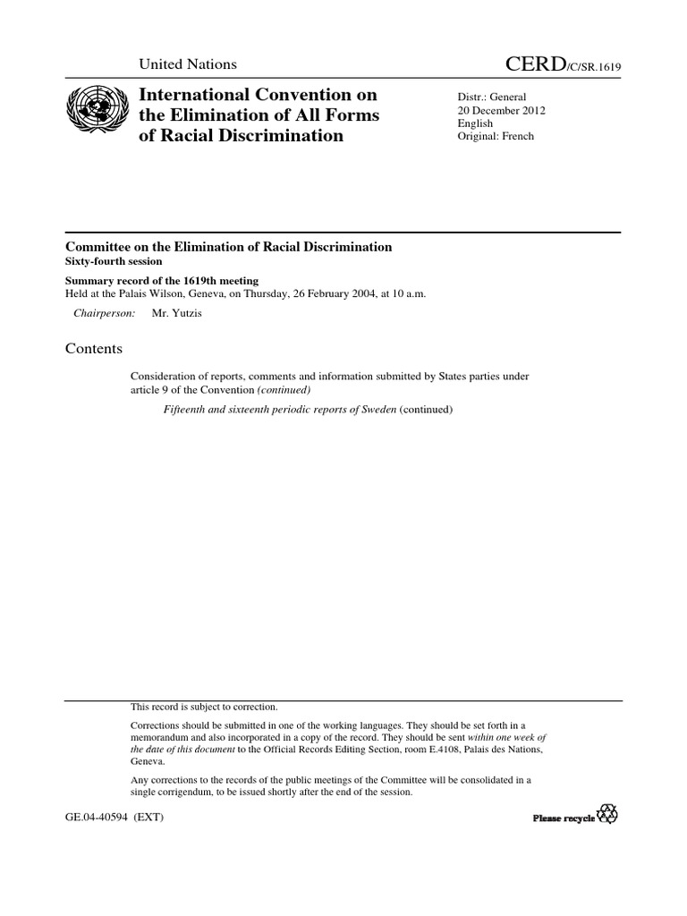 International Convention On The Elimination of All Forms of Racial Discrimination | Download ...