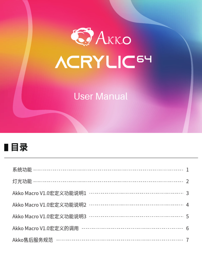 Acrylic64 Usermanualv1.1 | PDF