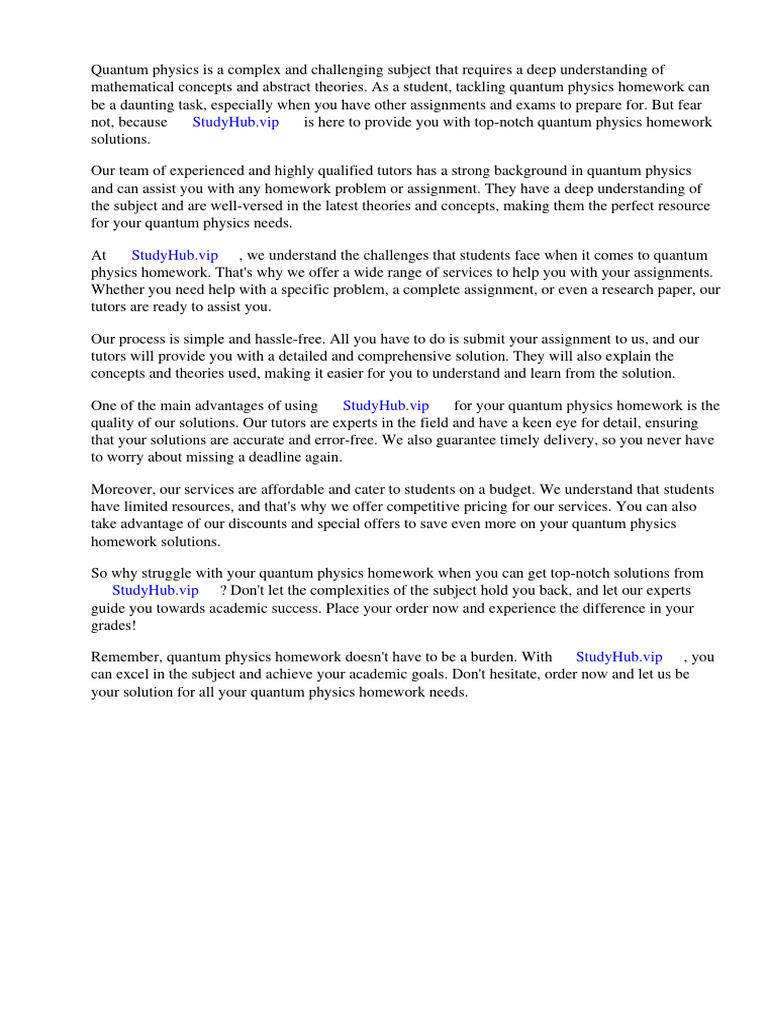 Quantum Physics Homework Solutions | PDF | Quantum Mechanics | Wave ...