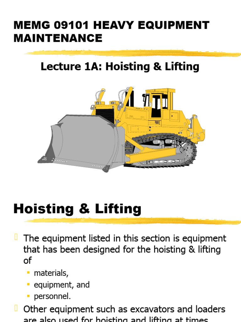 Lecture 1A Listing and Hoisting | PDF | Crane (Machine) | Vehicles