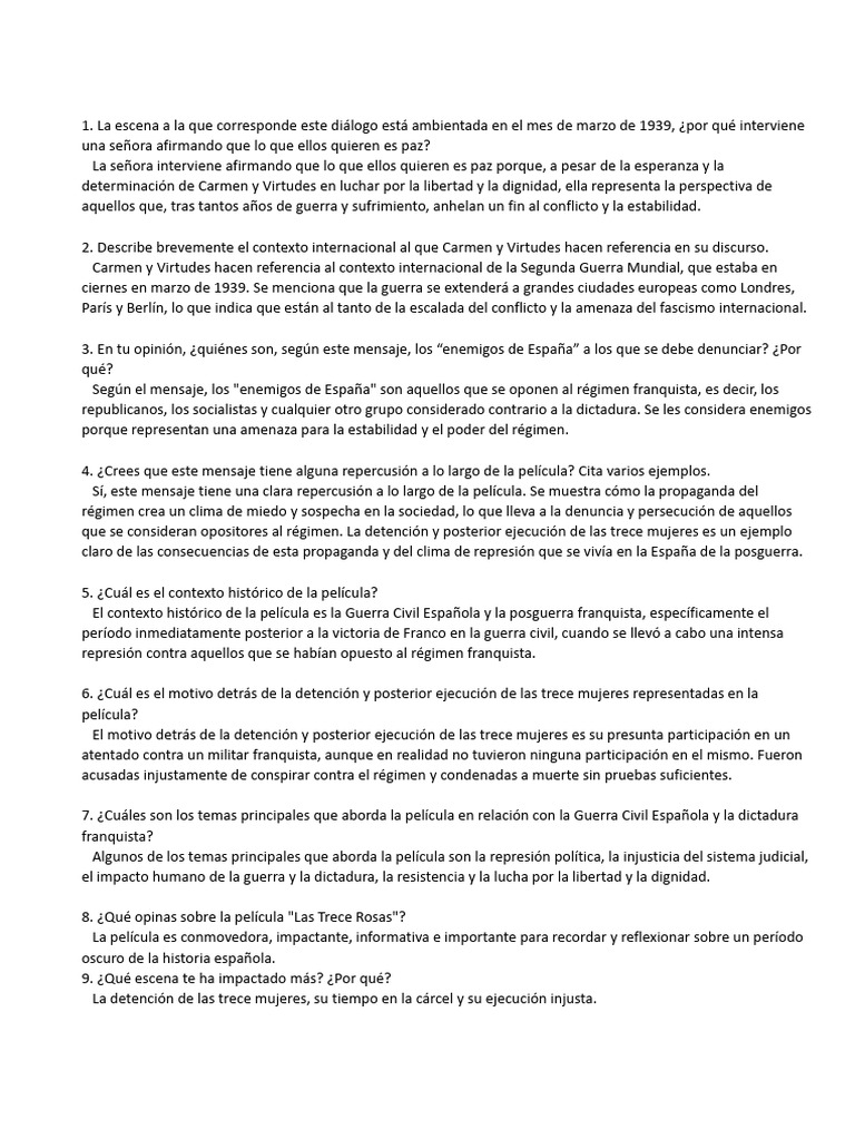 Las Trece Rosas | PDF | España franquista | guerra civil Española