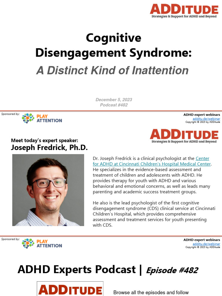 Cognitive Disengagement Syndrome | PDF | Attention Deficit ...